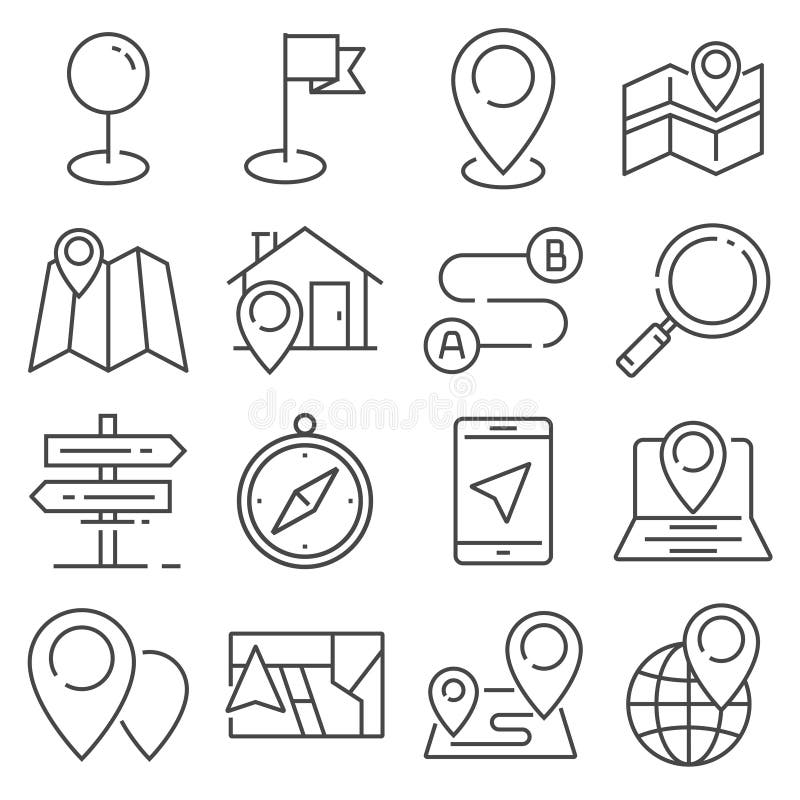 Vector Gray Line House Furniture Icons Set Stock Illustration ...
