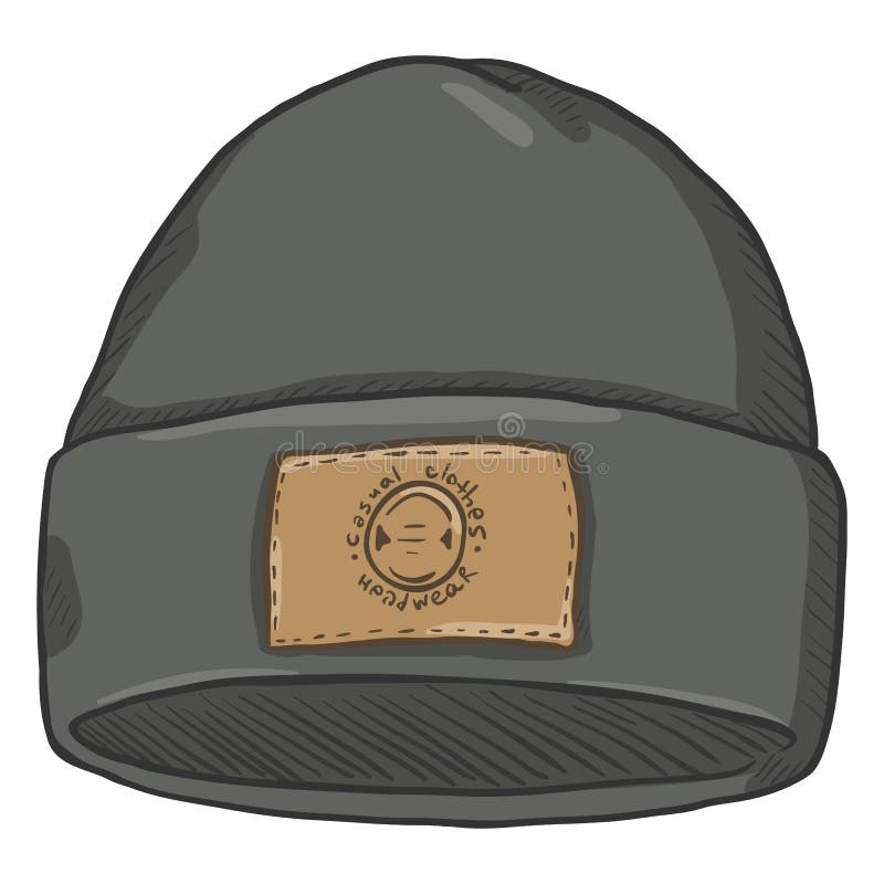 Vector Gray Winter Sport Cap with Label. Stock Vector - Illustration of ...