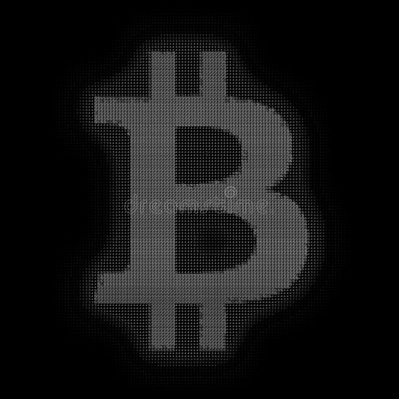 Vector Grayscale Bitcoin Symbol Constructed with Numbers. Bitcoin ...