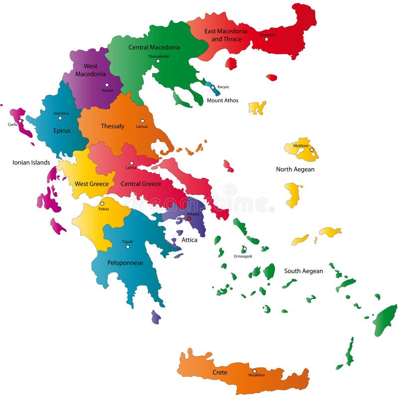 Greece Regions Map Stock Illustrations – 680 Greece Regions Map Stock ...