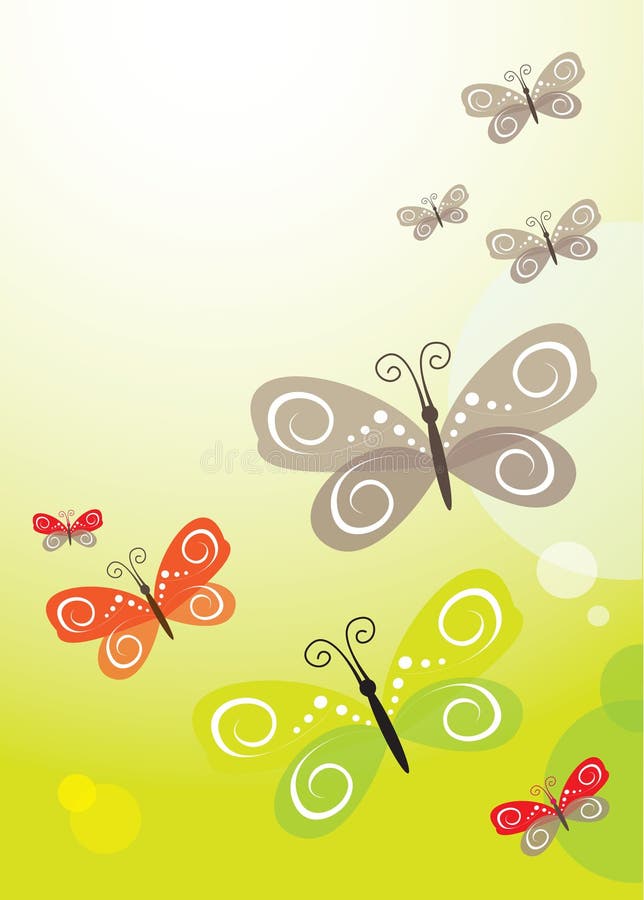 Vector Green Abstract Background With Butterfly Stock Vector ...