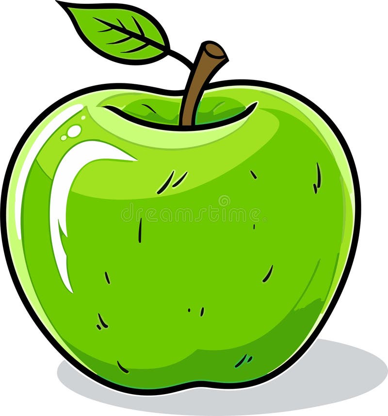 Vector Red Apple With Green Leaf Stock Illustration Illustration Of
