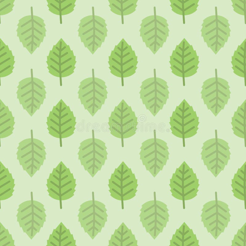 Vector Green Birch Leaves Repeat Pattern Background Design Stock Vector ...
