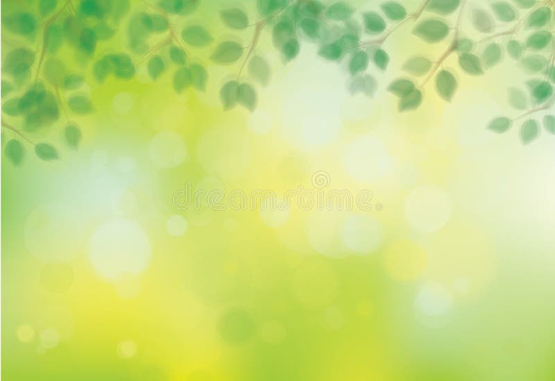 Vector Green, Bokeh, Nature Background. Green Leaves Border. Blurred ...