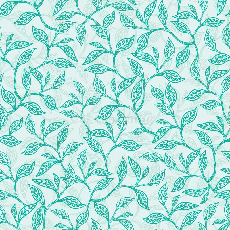 Vector Green Branches Texture Seamless Pattern Stock Vector ...