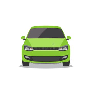 Vector Green Car. Front View Stock Vector - Illustration of eps10 ...