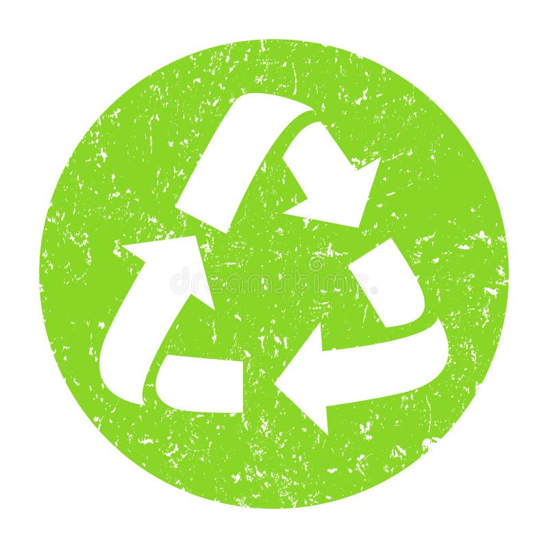 Vector Stamp with Recycling Symbol Stock Vector - Illustration of ...