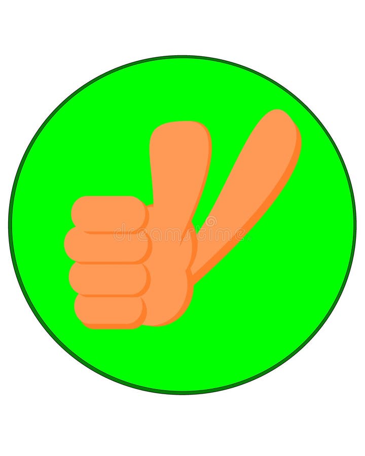 Vector of a Green Circular Icon with a Thumbs Up Symbol, Representing a ...