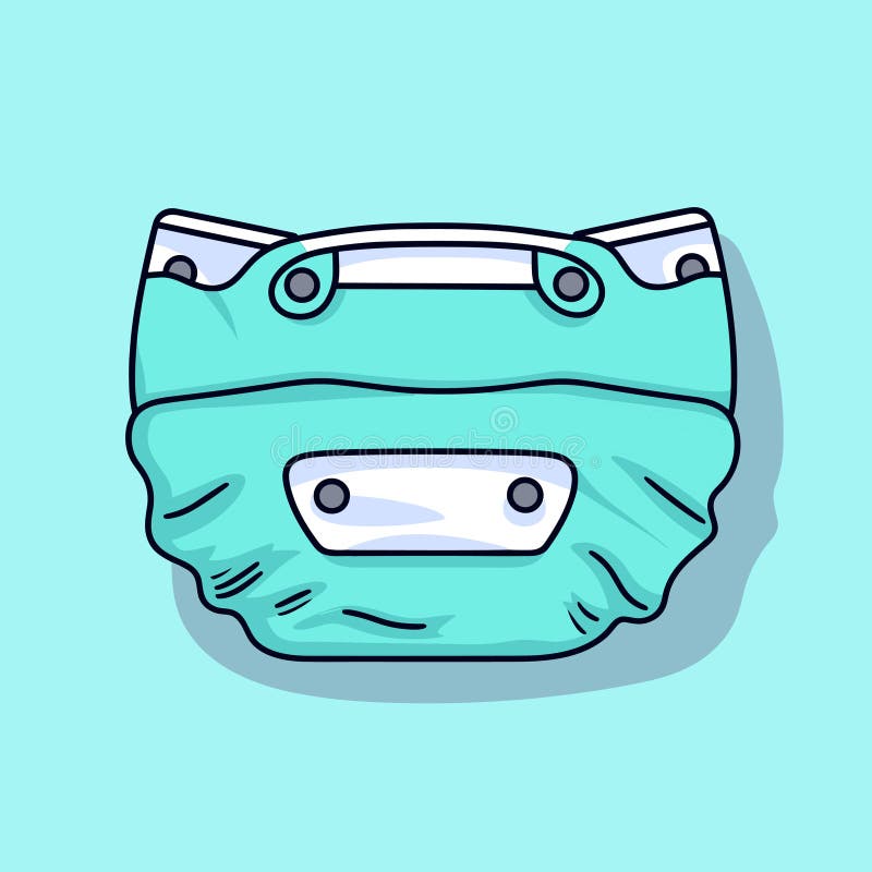 Vector of a Green Cloth Diaper on a Blue Background Stock Vector ...