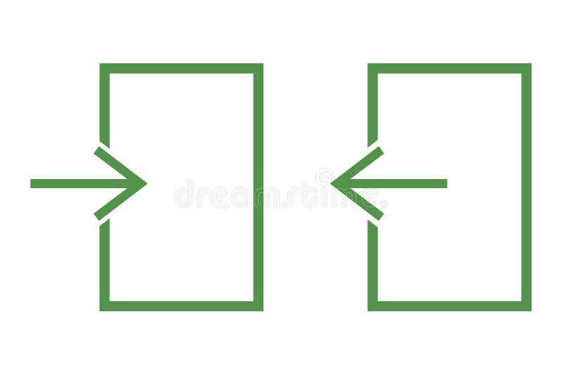 Vector Green Door Icon with Arrow. Entry and Exit Symbol. Linear ...