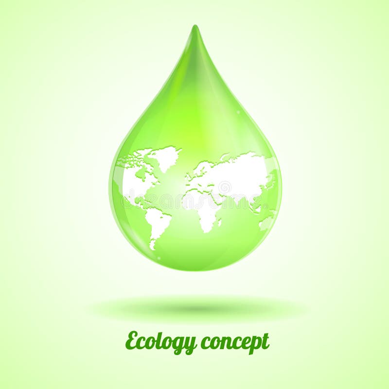 Vector Green Drop. Ecology Concept Stock Vector - Illustration of ...