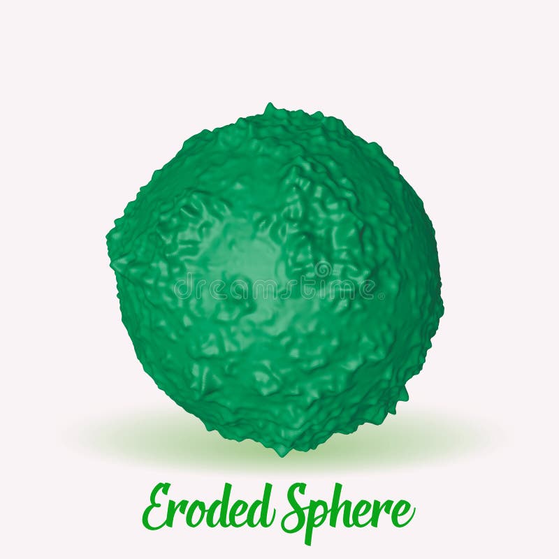 Vector Green Eroded 3d Sphere. Abstract Volumetric Eroded Sphere Stock ...
