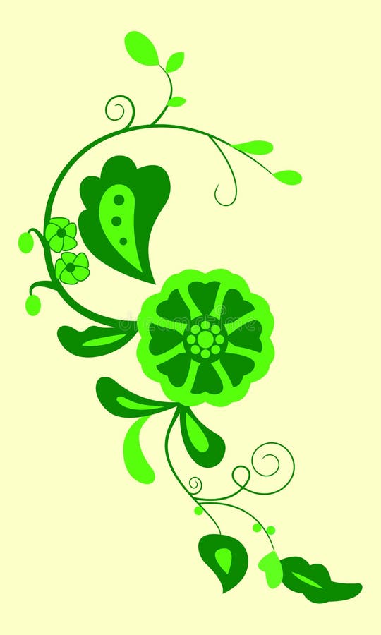 Vector Green Floral Design. Stock Vector - Illustration of decor, olive ...