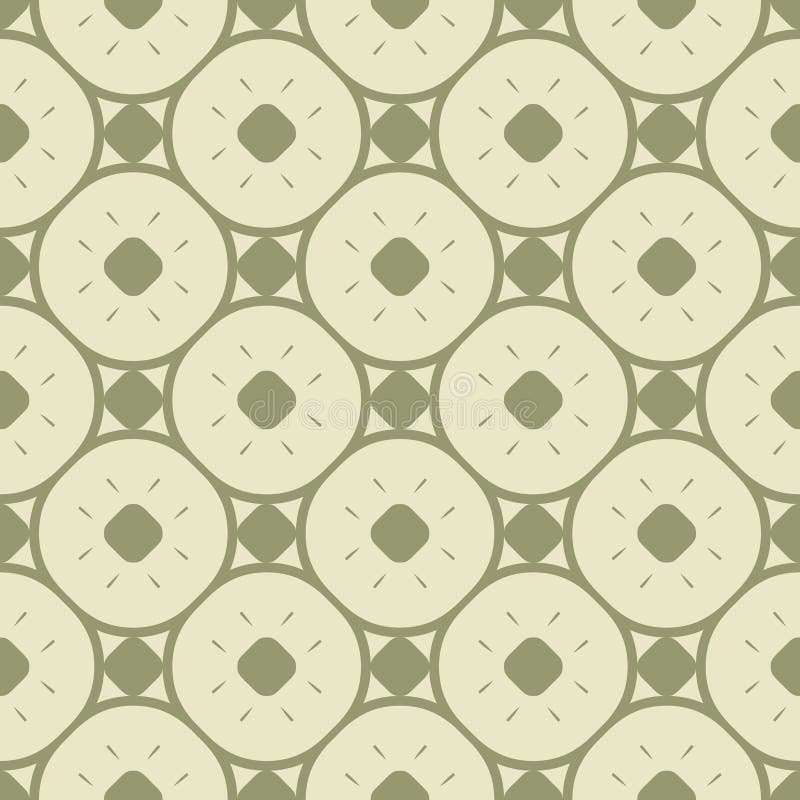 Vector Green Geometric Seamless Pattern with Circles, Rounded Grid ...