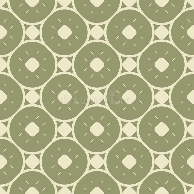 Vector Green Geometric Seamless Pattern with Circles, Rounded Grid ...