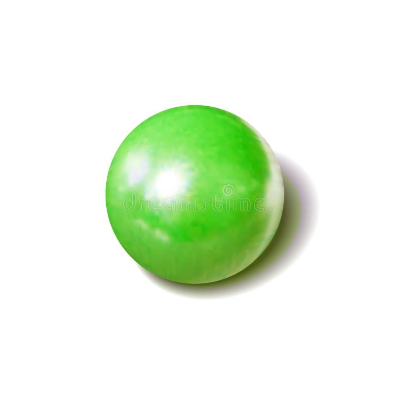 Vector Green Gun, Apple Bubble Gum Candy with Shadow, Isoalted ...
