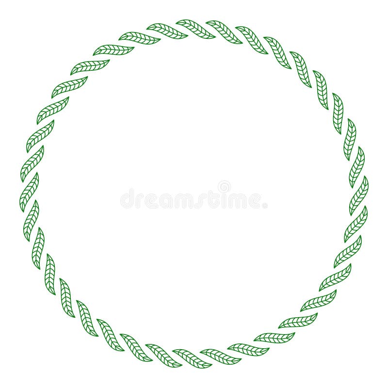 Vector Green Leaf. Round Frame. Natural Circle Stock Vector ...