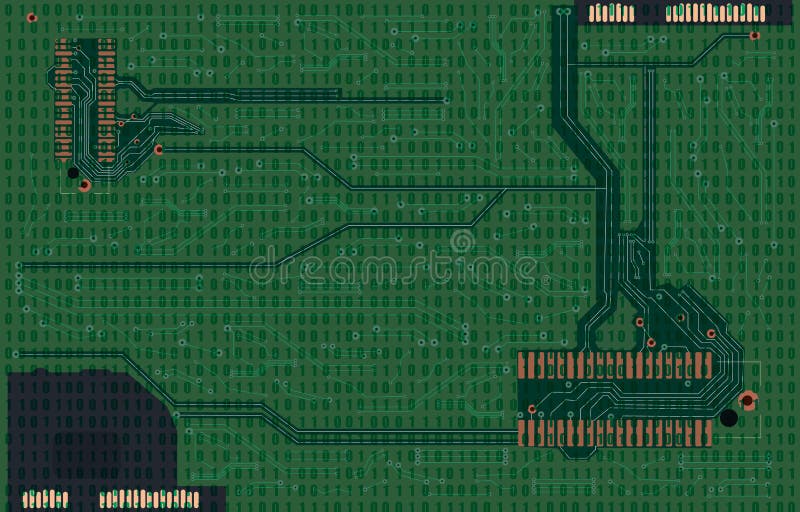 Vector Green Microscheme Background with Binary Code, Zero and One ...