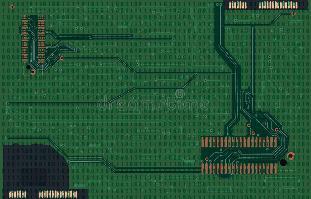 Vector Green Microscheme Background with Binary Code, Zero and One ...