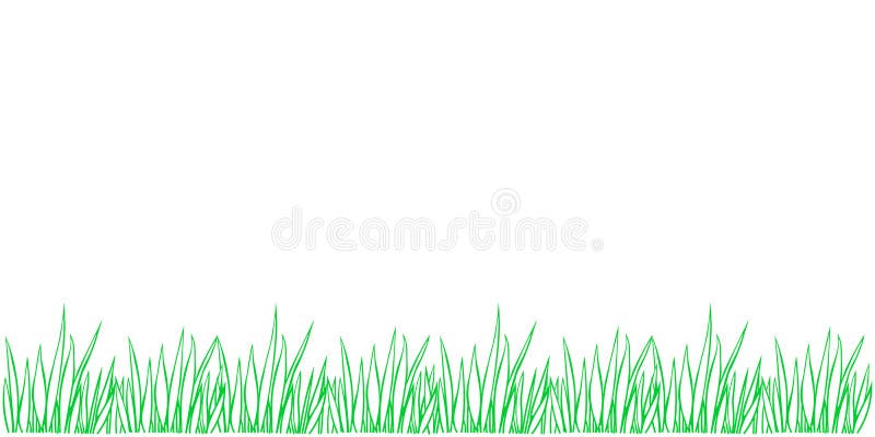 Grass Bottom Border Frame Isolated White Background Stock Illustrations ...