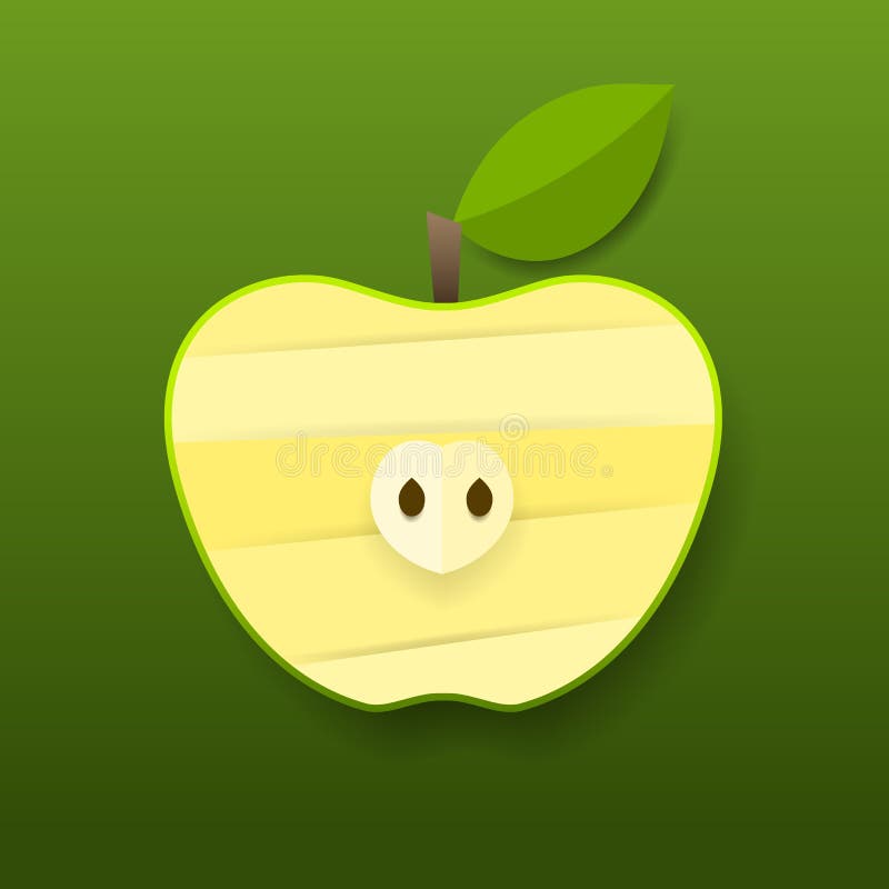 Vector Green Paper Apple Card Design. Vector Stock Vector ...