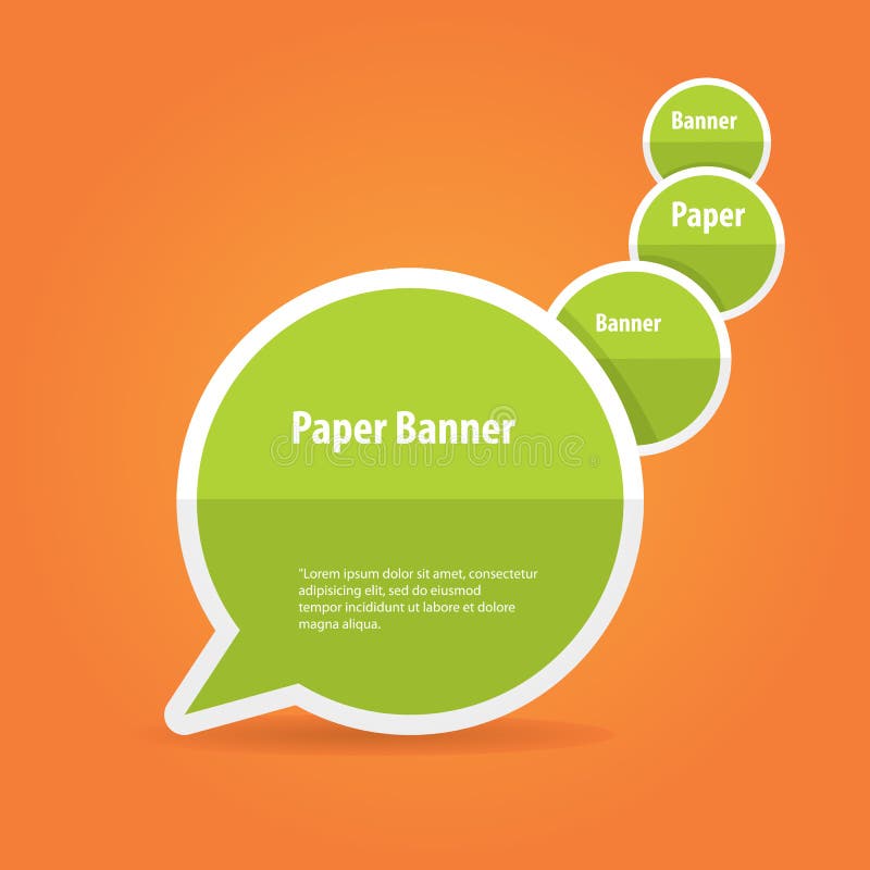Vector Green Paper Banner on Orange Background Stock Vector ...