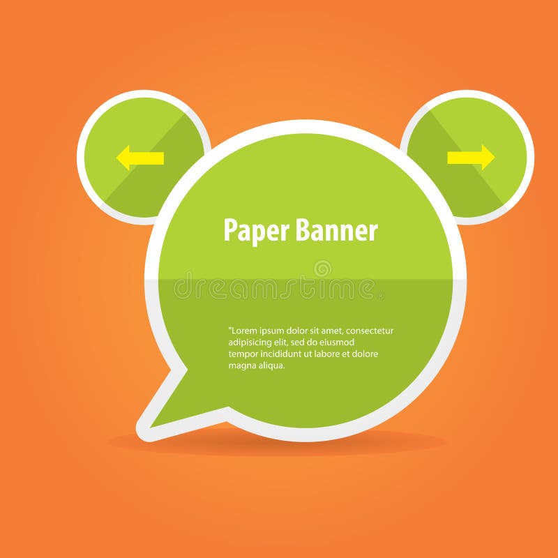 Vector Green Paper Banner on Orange Background Stock Vector ...