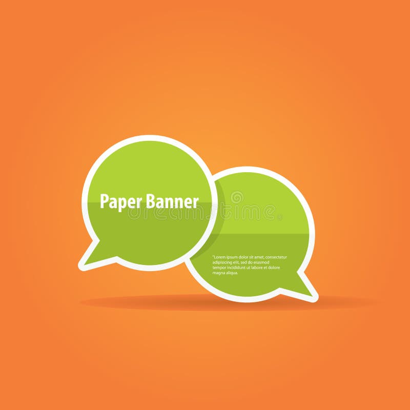 Vector Green Paper Banner on Orange Background Stock Vector ...