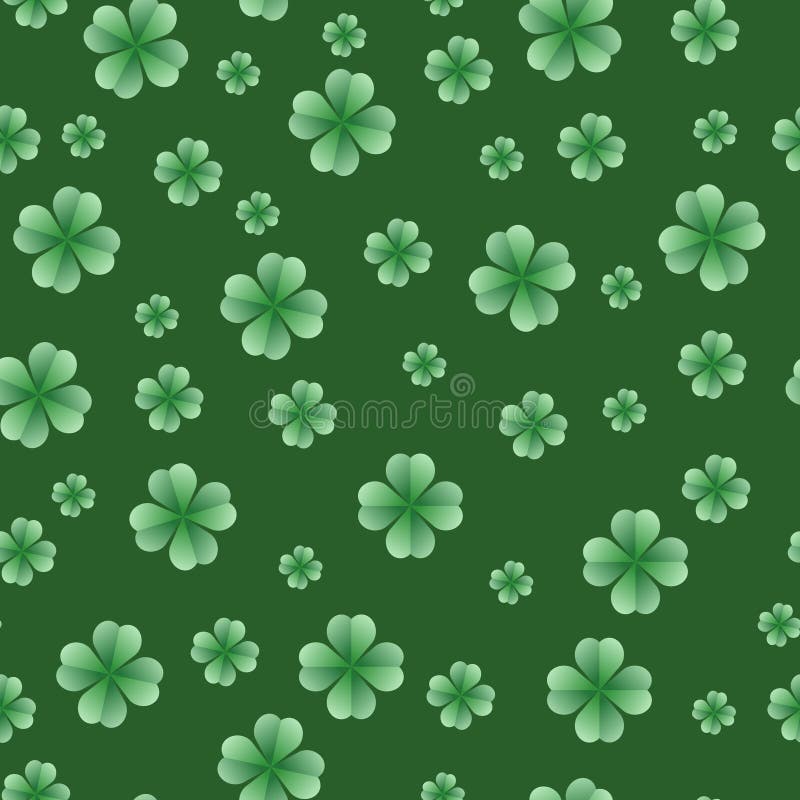 Vector Green Pattern with Green Clover Leaves, Square Background. Stock ...