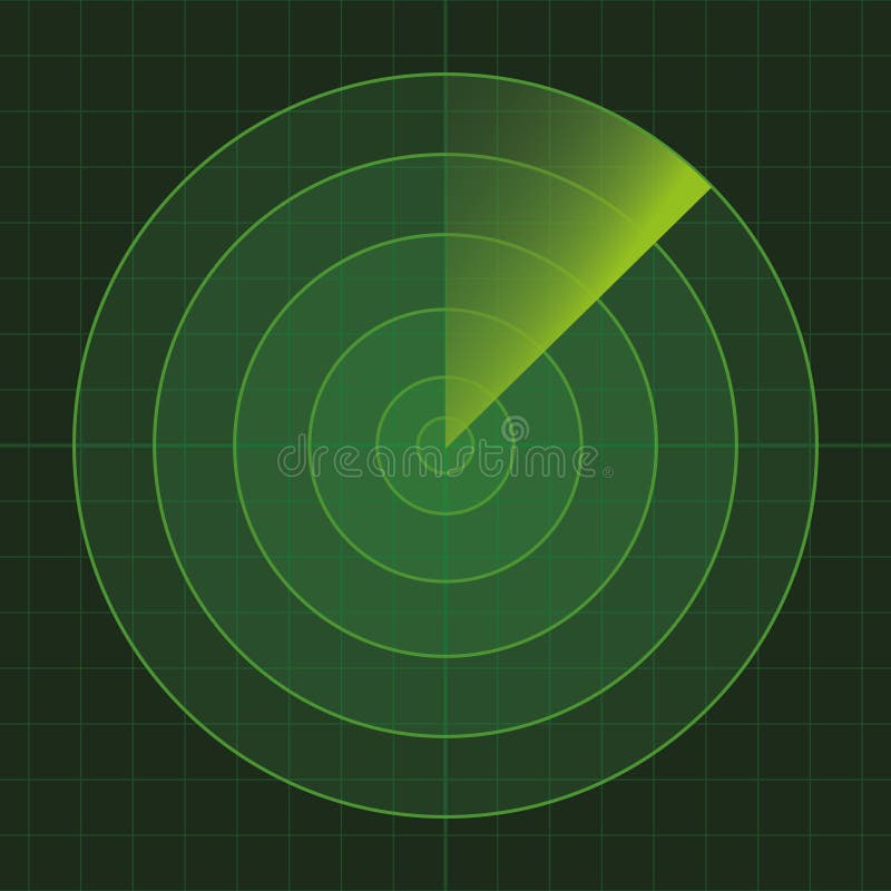 Vector Green Radar. HUD Radar Display. Military Search Engine Stock ...