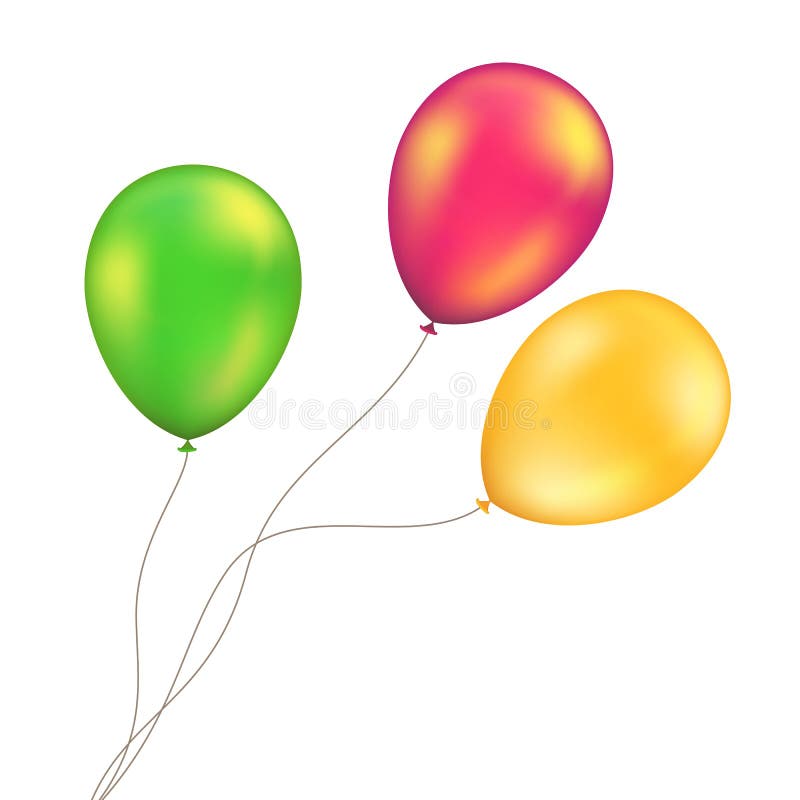 Vector Green Red Orange Yellow Balloons Set Isolated Stock Vector ...