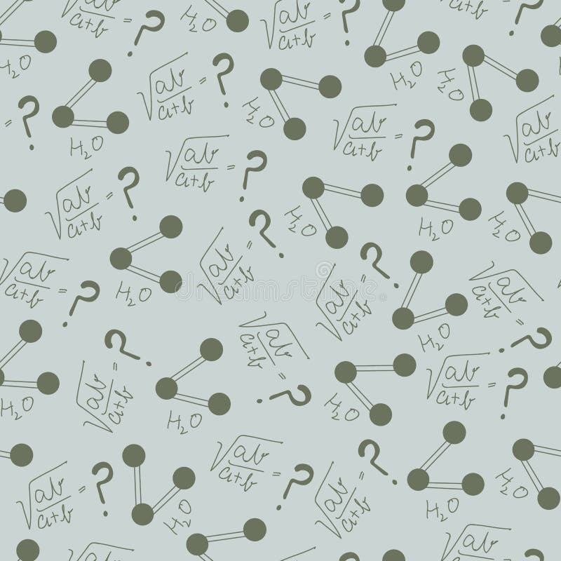 Vector Green Science Molecules and Text Formula Seamless Pattern ...
