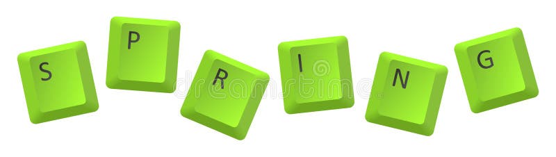 Vector Green Spring Key Inscription Stock Vector - Illustration of ...