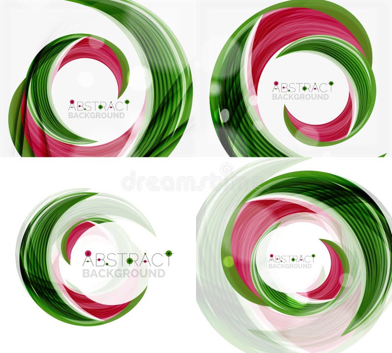 Vector Green Swirl Line Abstract Background Stock Vector - Illustration ...