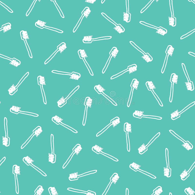 Vector Green Toothbrush Simple Monochrome Repeat Pattern. Perfect for ...