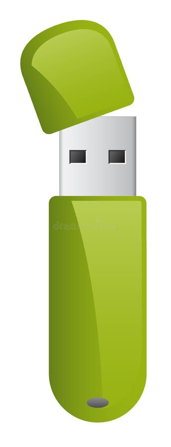 Vector Green Usb Flash Drive Stock Vector - Illustration of hardware ...