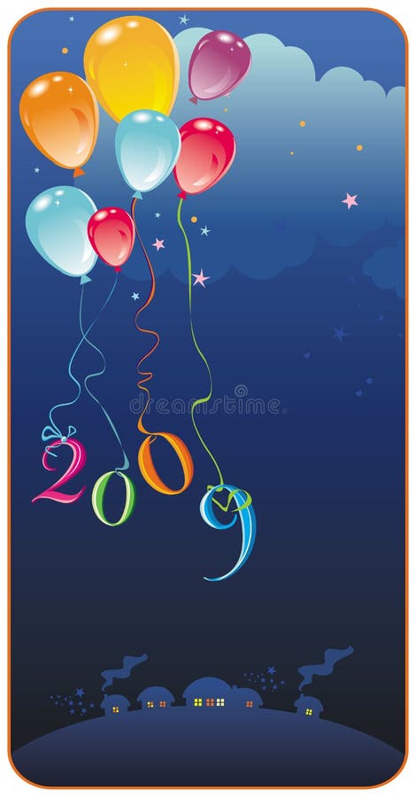 Vector greeting card 2009. stock vector. Illustration of bright - 6783777