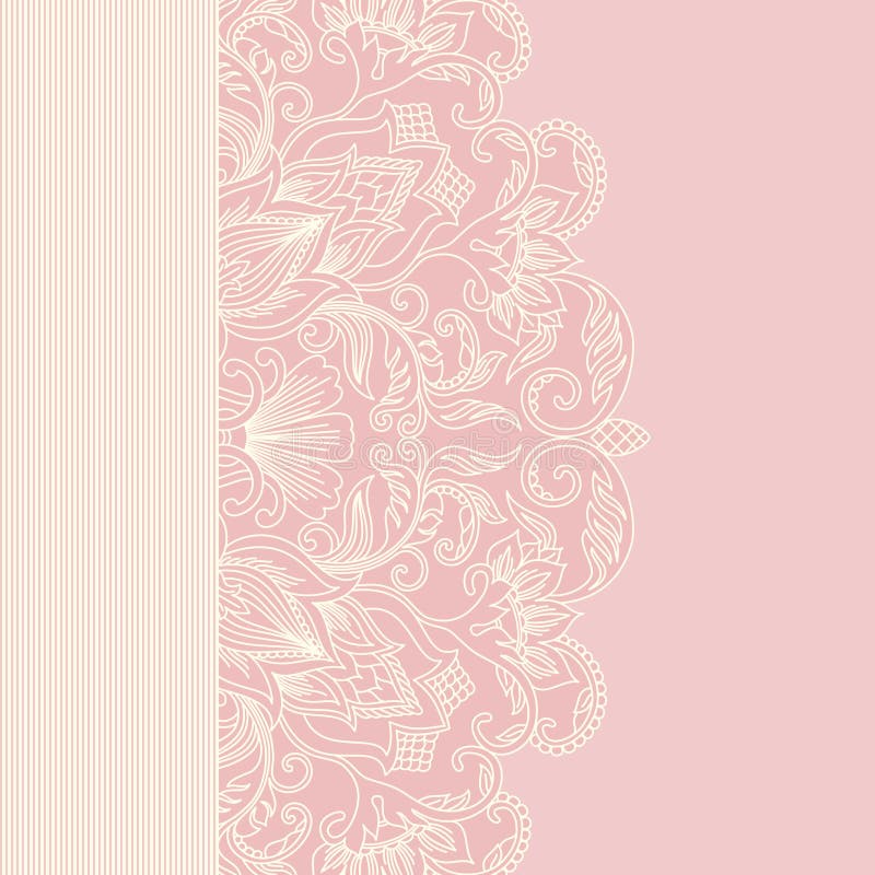 Pink and White Background with Lace Stock Vector - Illustration of card ...