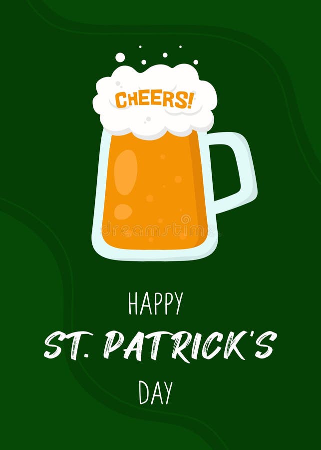 Vector Greeting Card with Beer . Printable Greeting Card Illustration ...