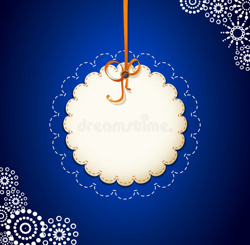 Vector Greeting Card on a Blue Background with Bow Stock Vector ...