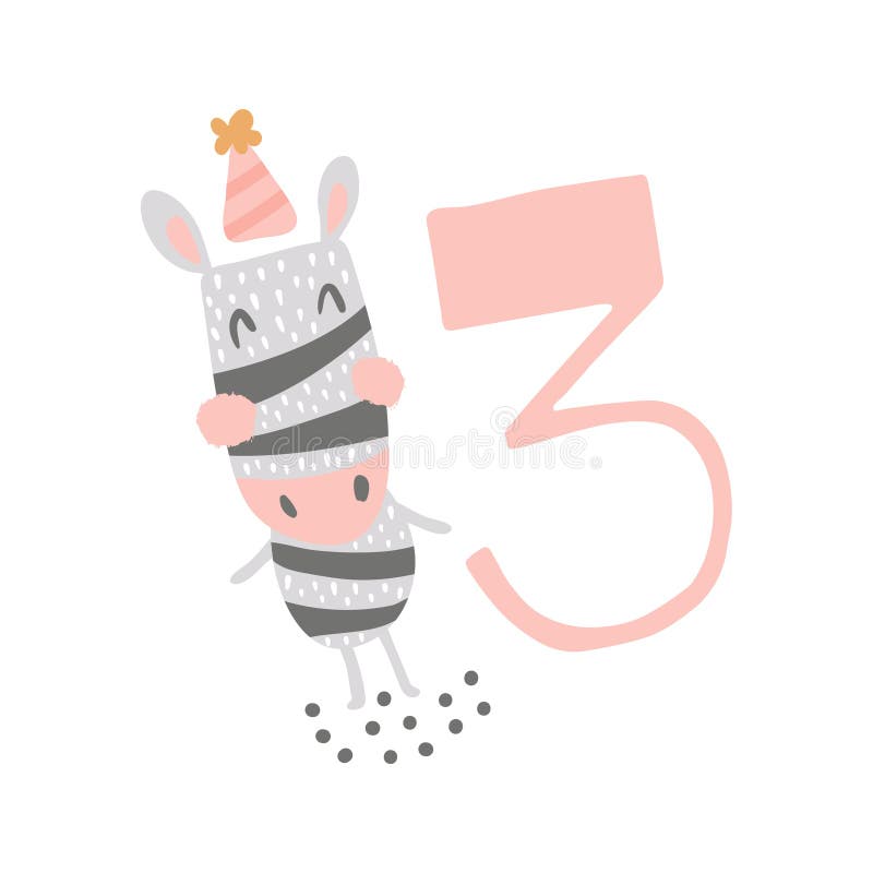 Zebra birthday stock vector. Illustration of funny, drawing - 121149746