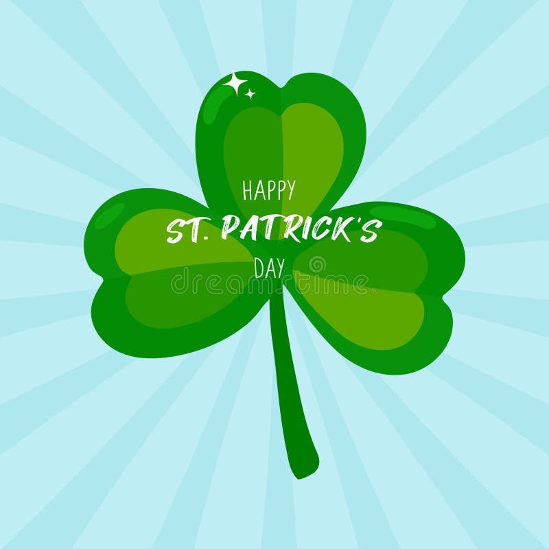 Vector Greeting Card with Lucky Clover Leaf. Printable Greeting Card ...