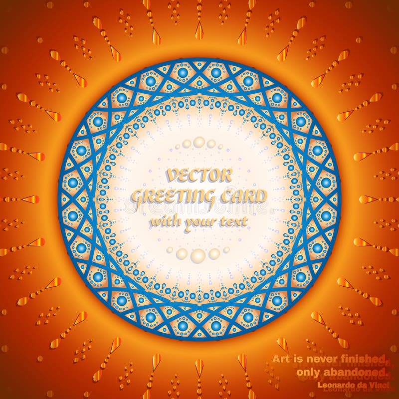 Vector Greeting Card with Round Frame for Text Stock Vector ...