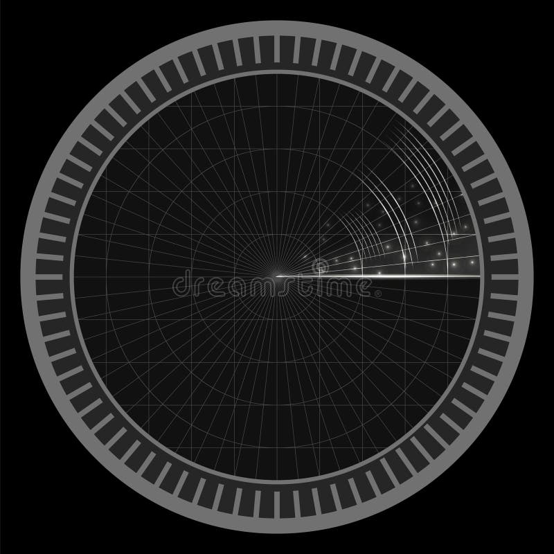 Vector Grey Radar Screen. Display Panel. Navy Scanner. Military Detect ...