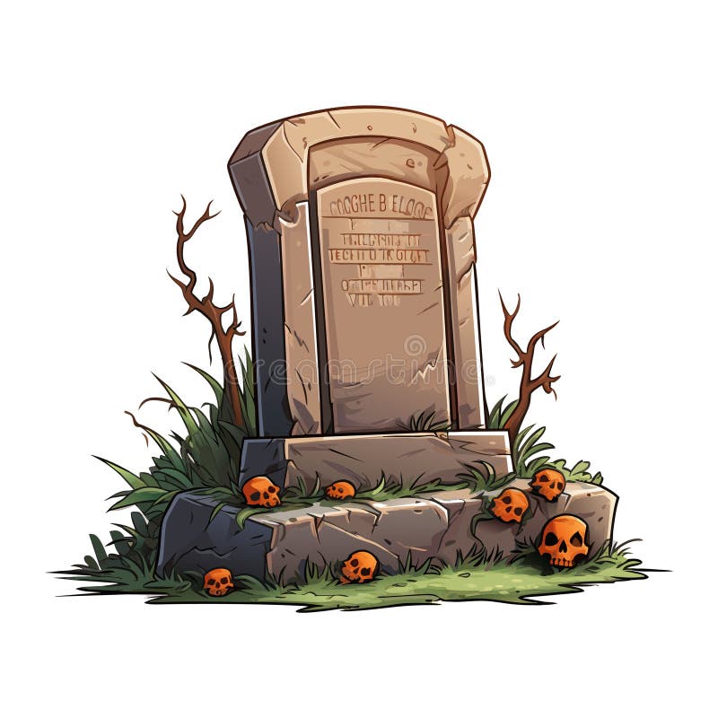 Tombstone Illustration Cartoon Drawing Vector Stock Vector ...