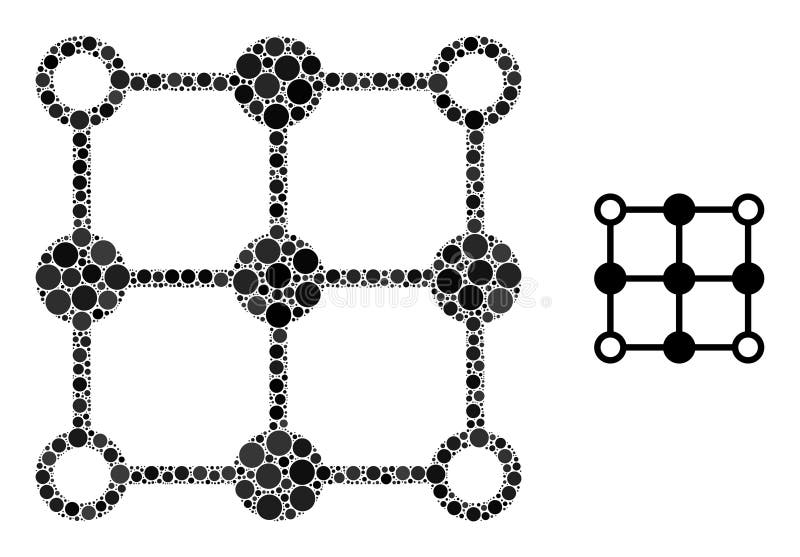 Vector Grid Centers Collage of Small Circles Stock Vector ...