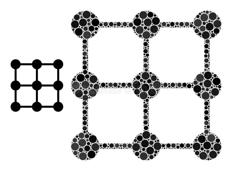 Vector Grid Nodes Composition of Dots Stock Vector - Illustration of ...