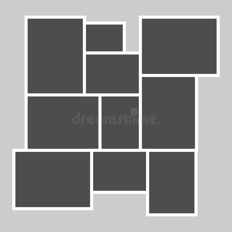 Vector Grid Template with Empty Photo Frames, Designed To Organize and ...