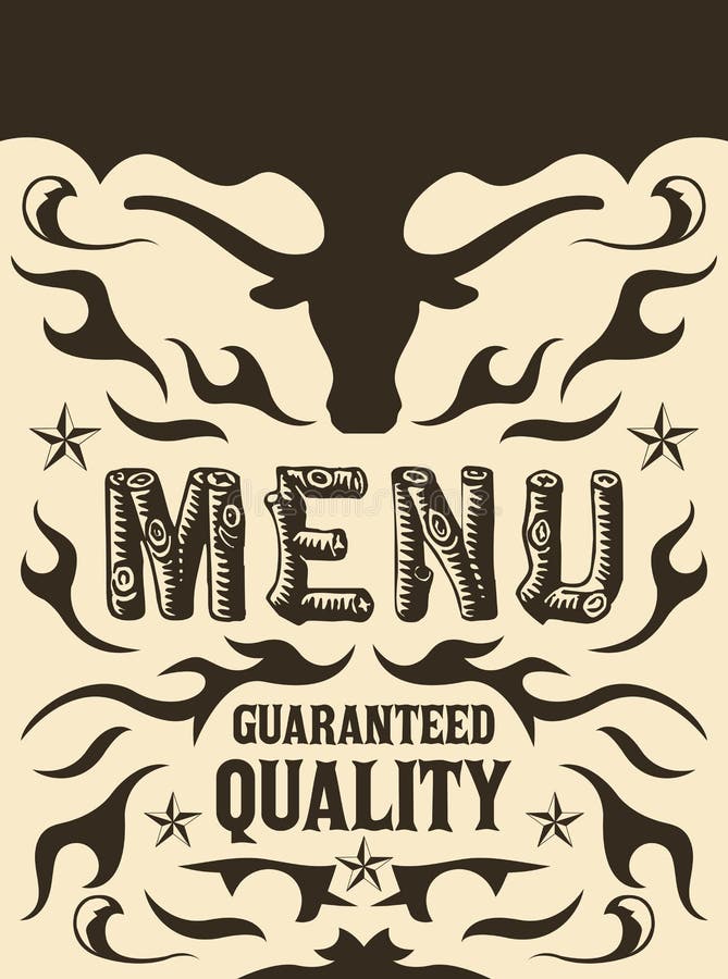 Vector Grill - Steak - Restaurant Menu Design - Western Style Stock ...