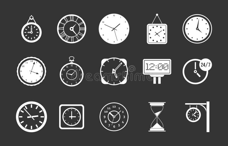 Vector Gris Determinado Del Icono Del Reloj De Pared Ilustración del ...